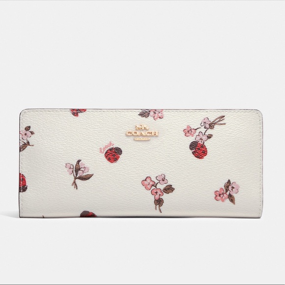 Coach | Bags | Nwt Coach C736 Slim Wallet With Ladybug Floral Print ...